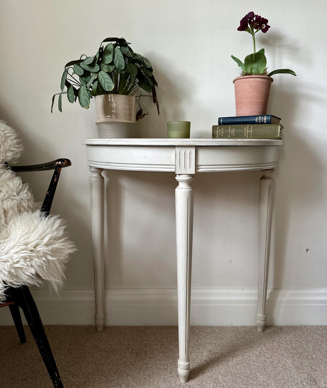 Vintage 'half Moon' Table With Drawers - Etsy UK