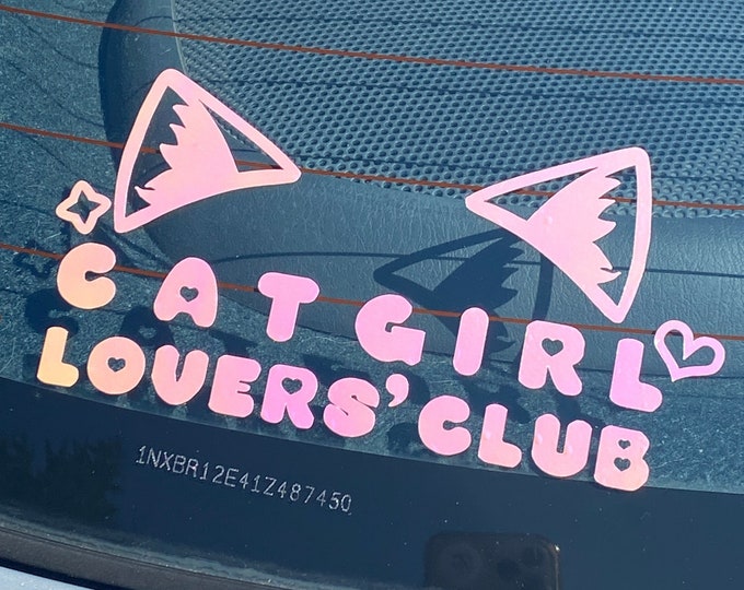 Anime Cat Girl Decal Car Truck Windshield Laptop Vinyl
