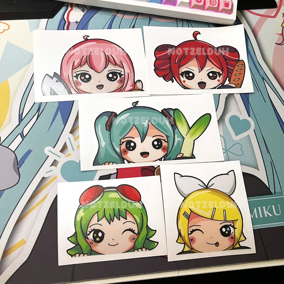 VOCALOID PEEKER STICKER Hatsune Miku Kagamine Rin Megurine Luka Gumi ...
