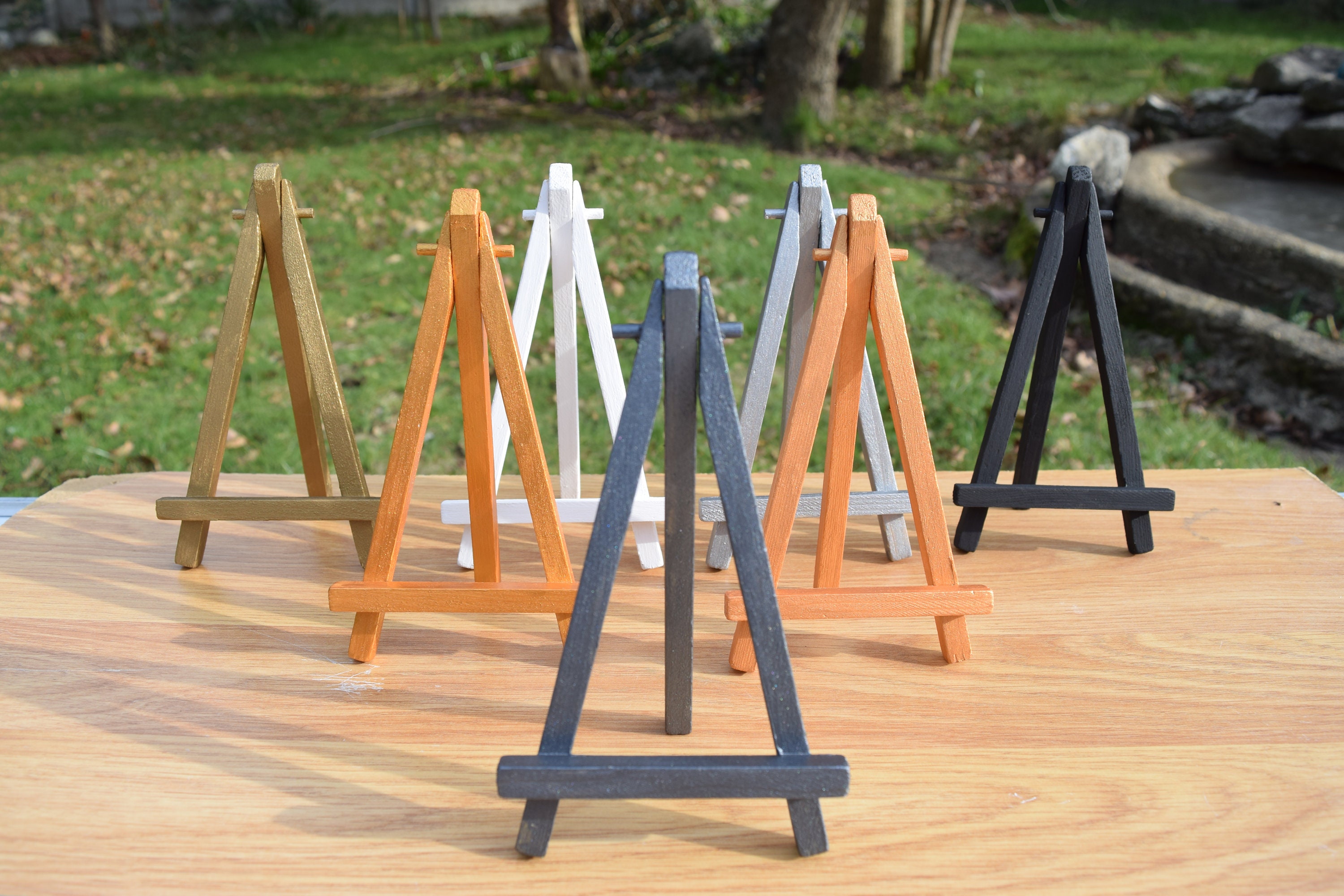Metallic Gold Painted Wooden Mini Easel, Perfect for Displaying Mini ...
