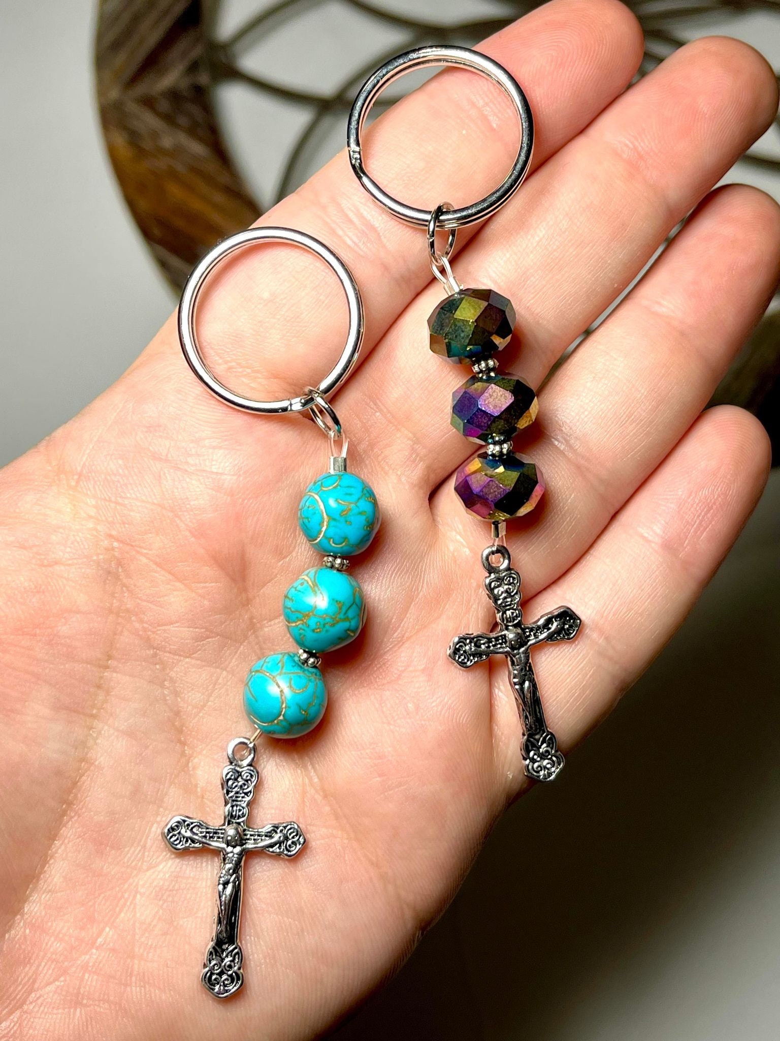 Small Cross Keychain, Keychain, Religious Gifts, Gifts, Cross Keychain ...