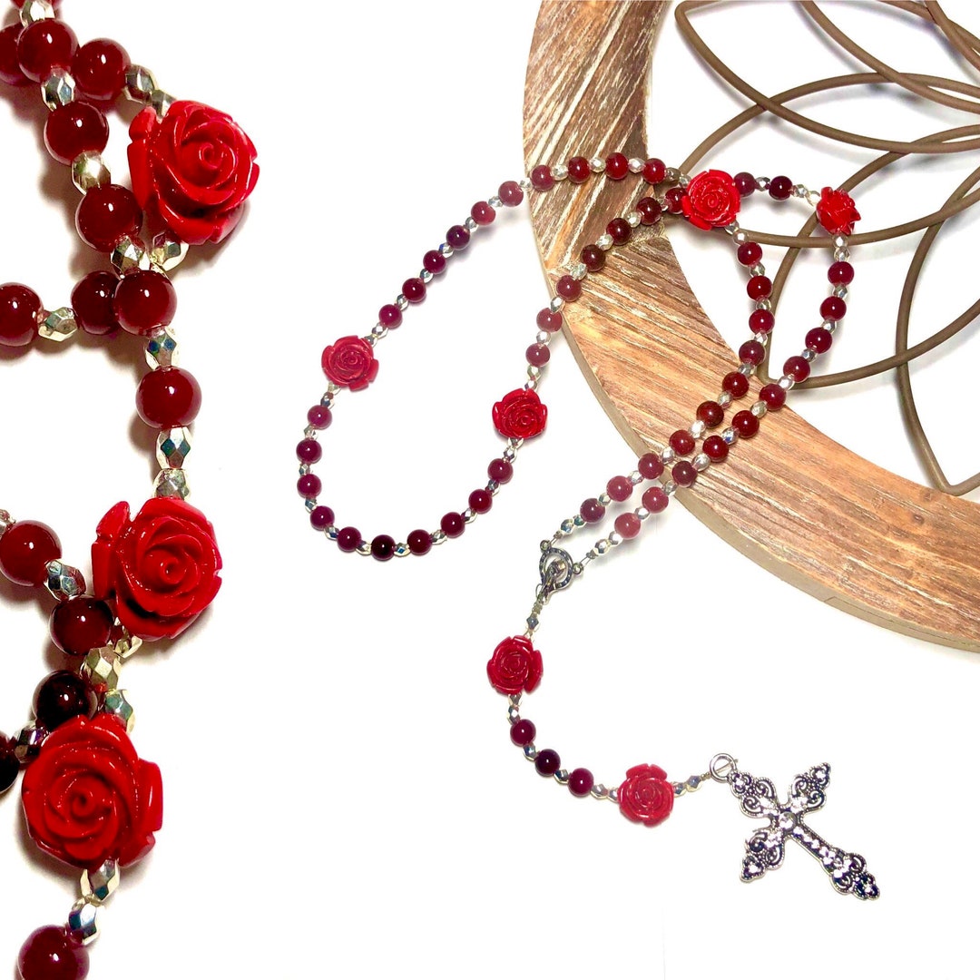 Best Seller, Roses, Red Rose Rosary, Catholic Rosary, Free Shipping ...