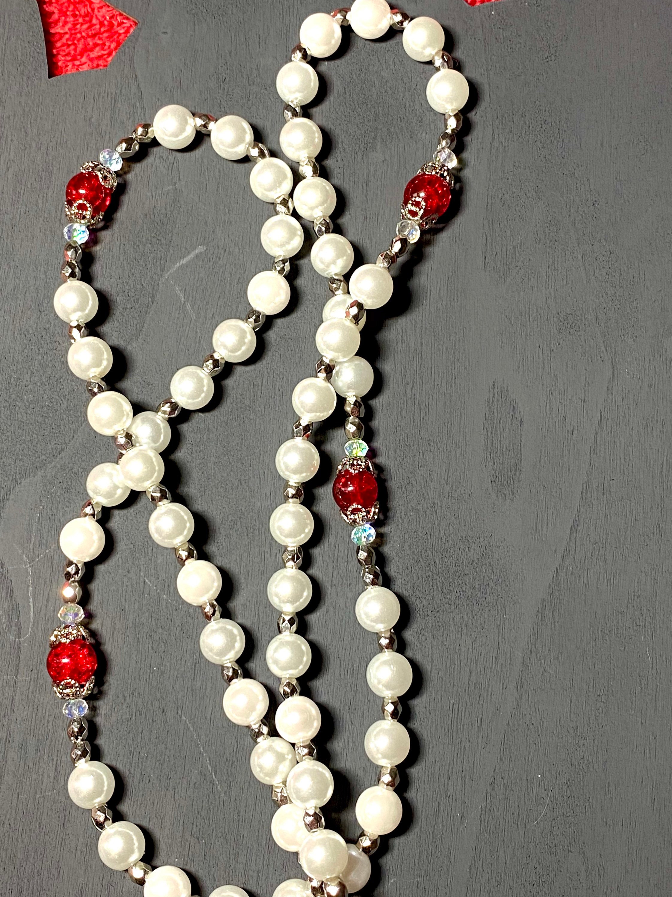 Rosary, Christmas Rosary, Glass Roses, Red Rose Rosary, Catholic Rosary ...