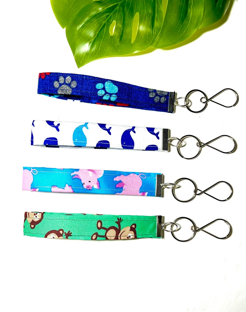 Fabric Wristlet Key Fob Keychains, Handmade Keychains, Wristlet Lanyard ...
