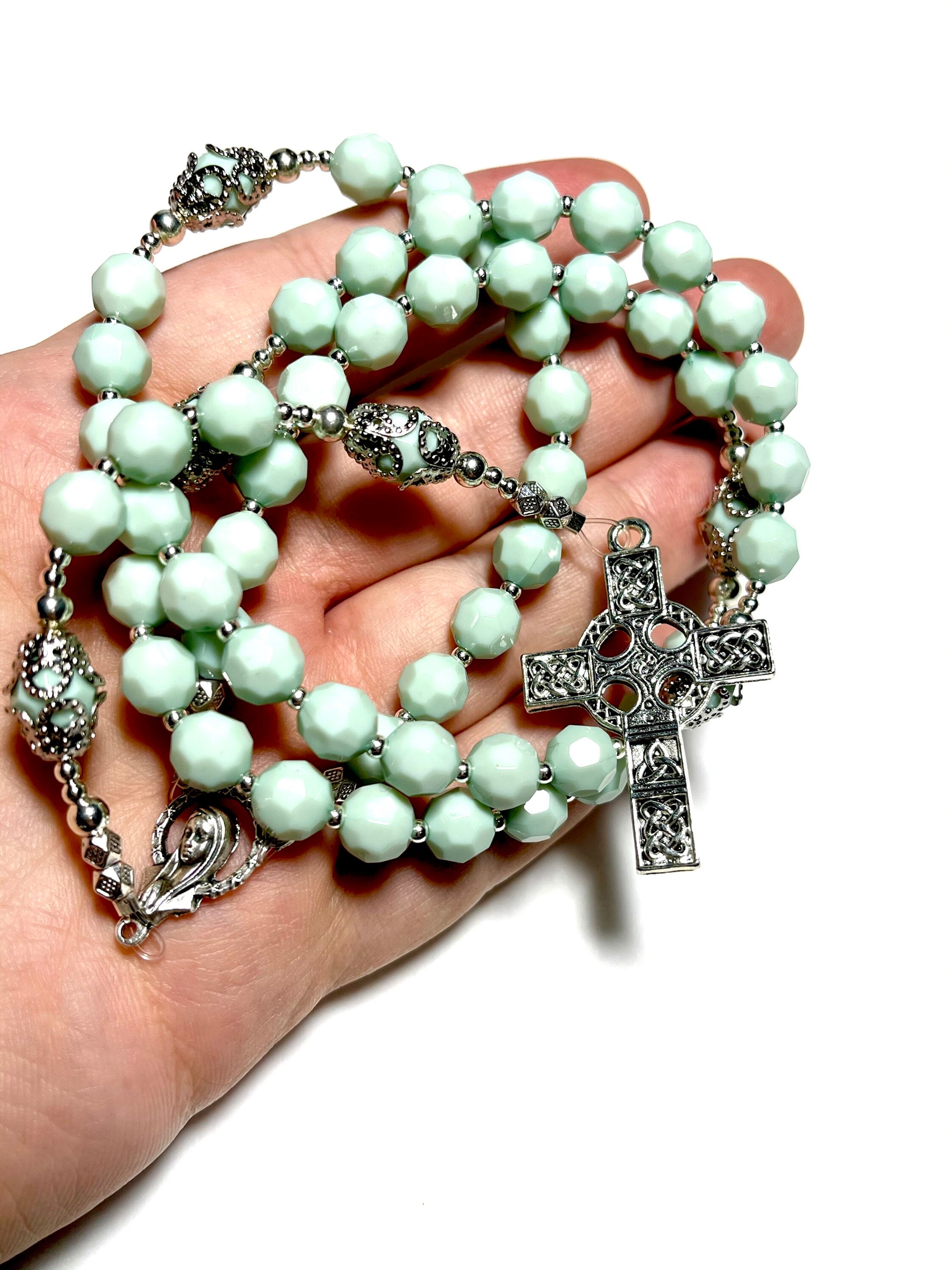 Custom Rosary Catholic Rosary Round Faceted Beads Spring - Etsy