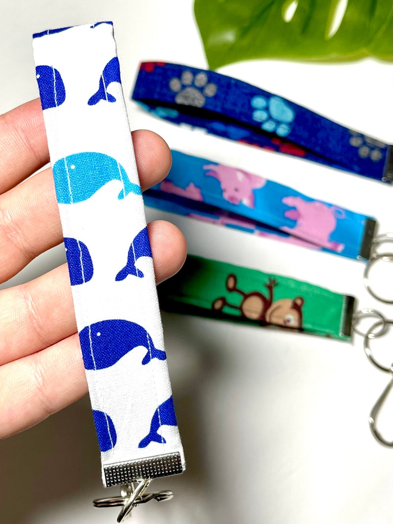Fabric Wristlet Key Fob Keychains, Handmade Keychains, Wristlet Lanyard ...