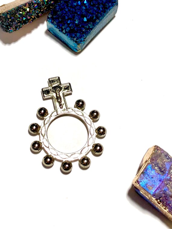 Finger Rosary One Decade Pocket Rosary Ring With Crucifix - Etsy