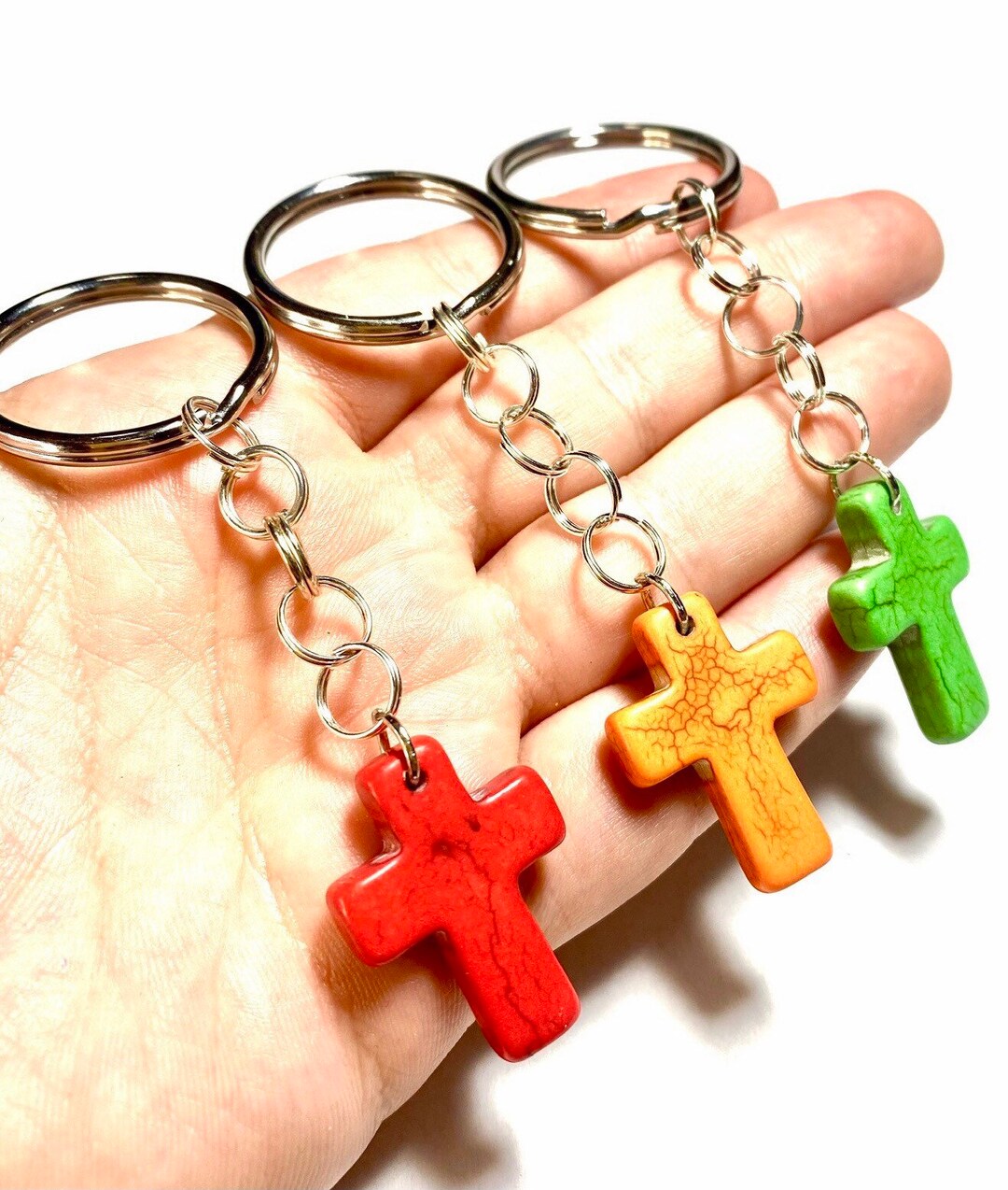 Gemstone Cross Keychain, Holidays Gifts, Birthday Gifts, Cross Keychain ...