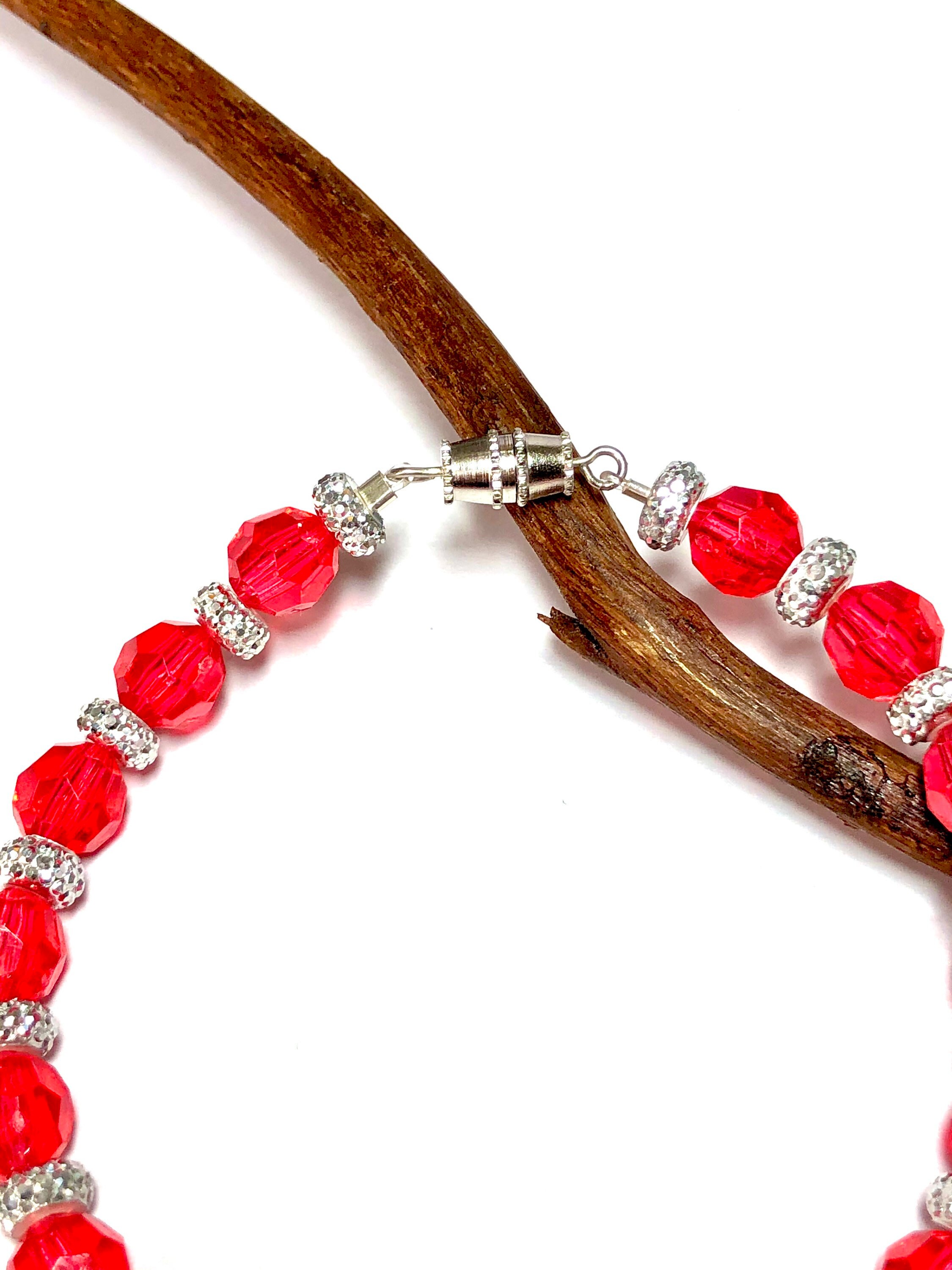 Red Charm Bracelet Cross Bracelet Religious Gifts - Etsy