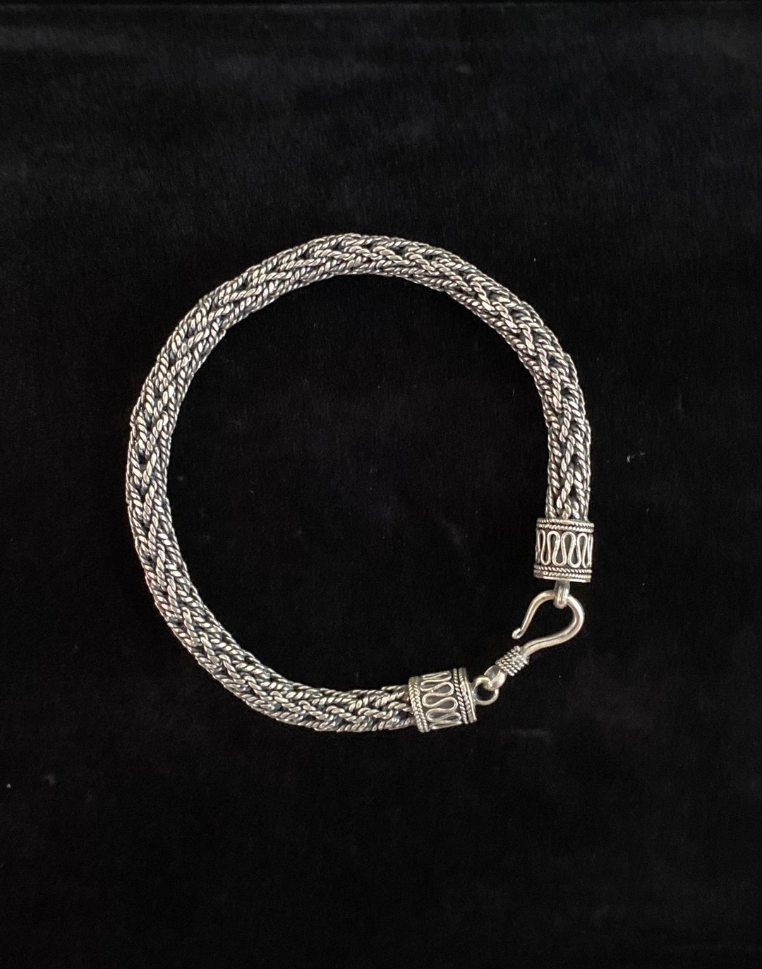 Blackened Bali Style Textured Wheat Chain Bracelet - Etsy