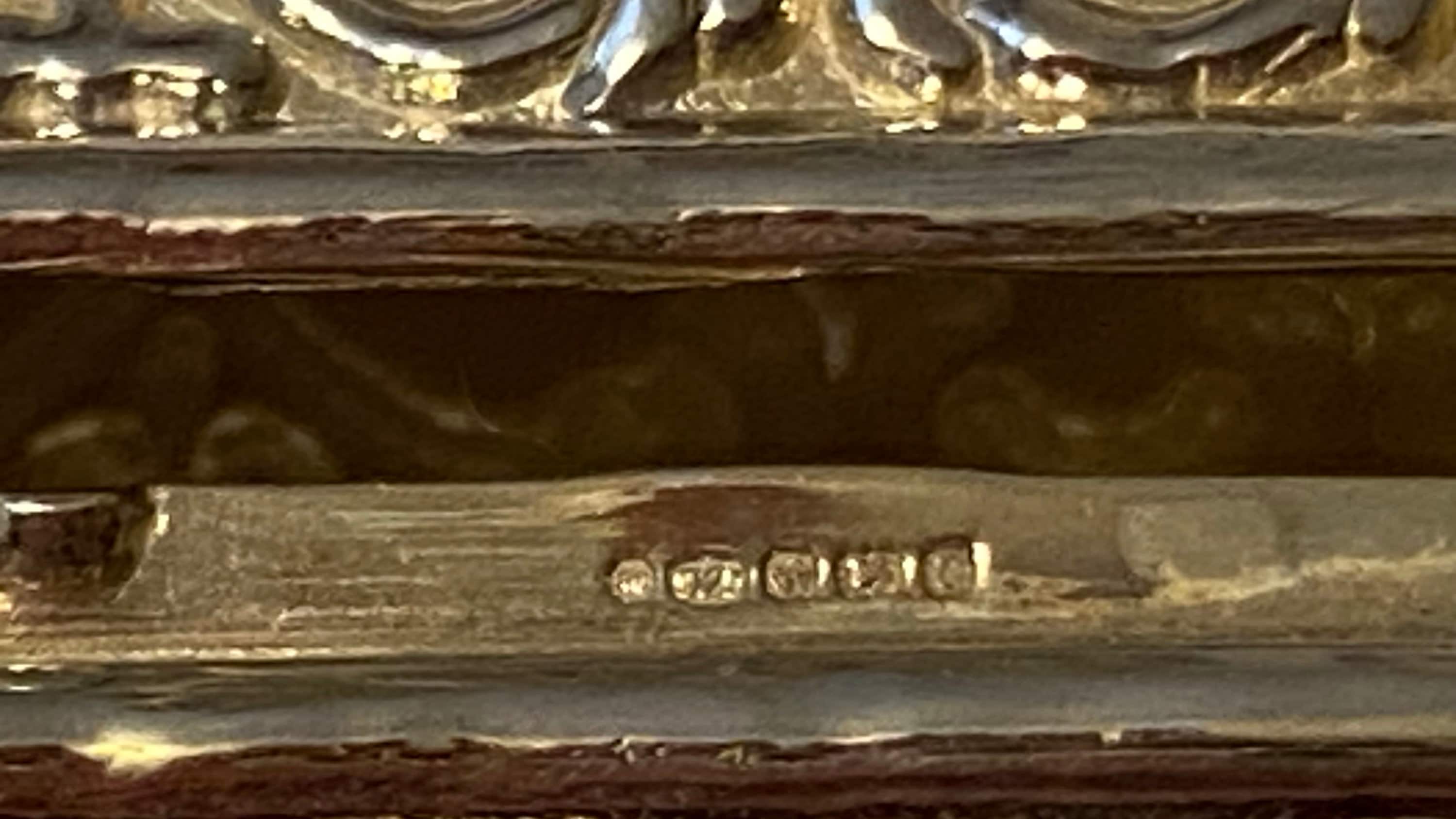 Vintage English Sterling Silver Large Repousse Heart Box Pendant