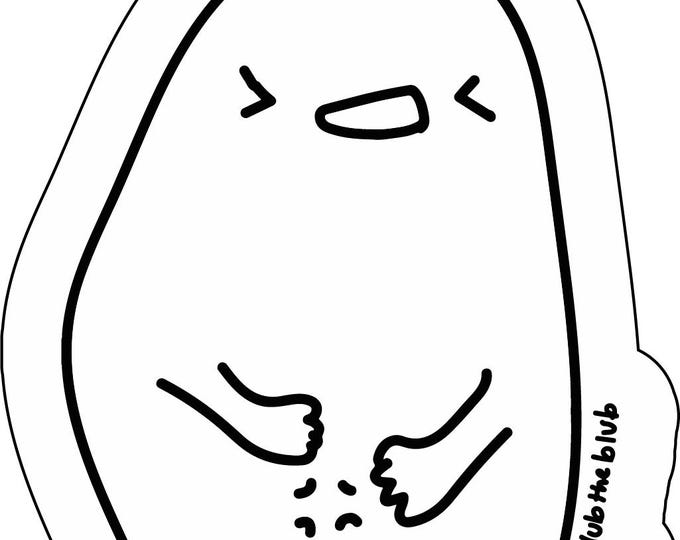 Funny Tummy Hurt Sticker IBS Crohn's and Digestive Issues Cute Sticker ...
