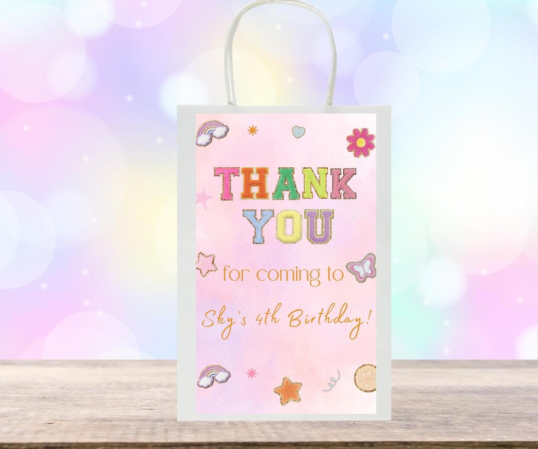 Patch Letter Party Favor Bag Label, Patch Letter Theme Party Gift Bag ...