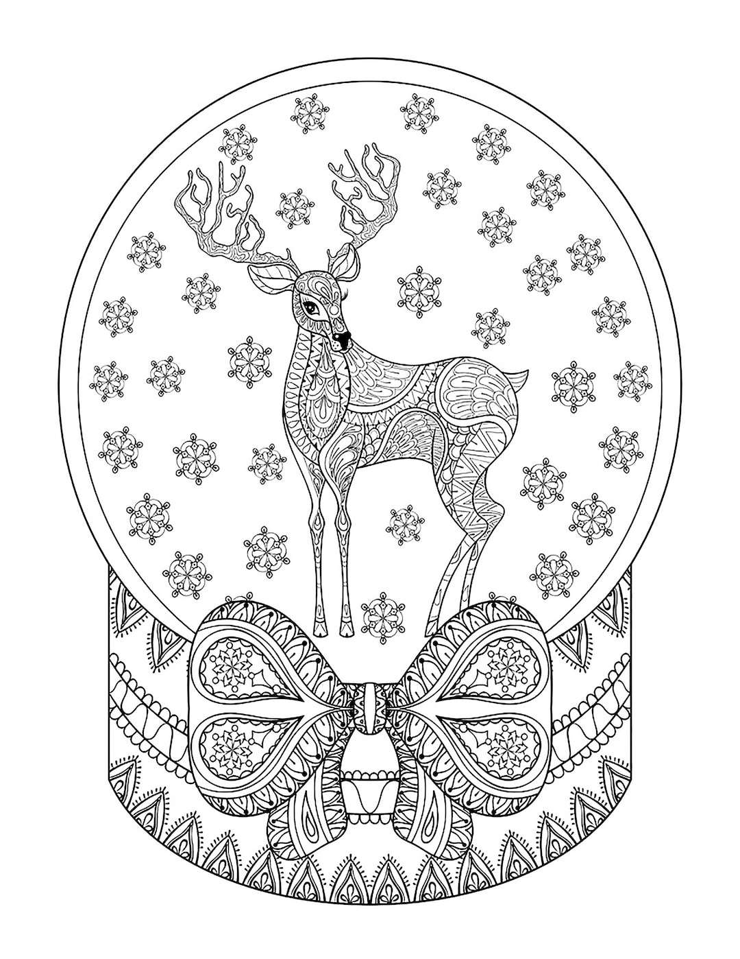Christmas Mandala Coloring Pages digital Printable - Etsy UK
