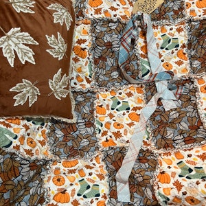 Fall Rag Quilt Throw. Handmade - Etsy