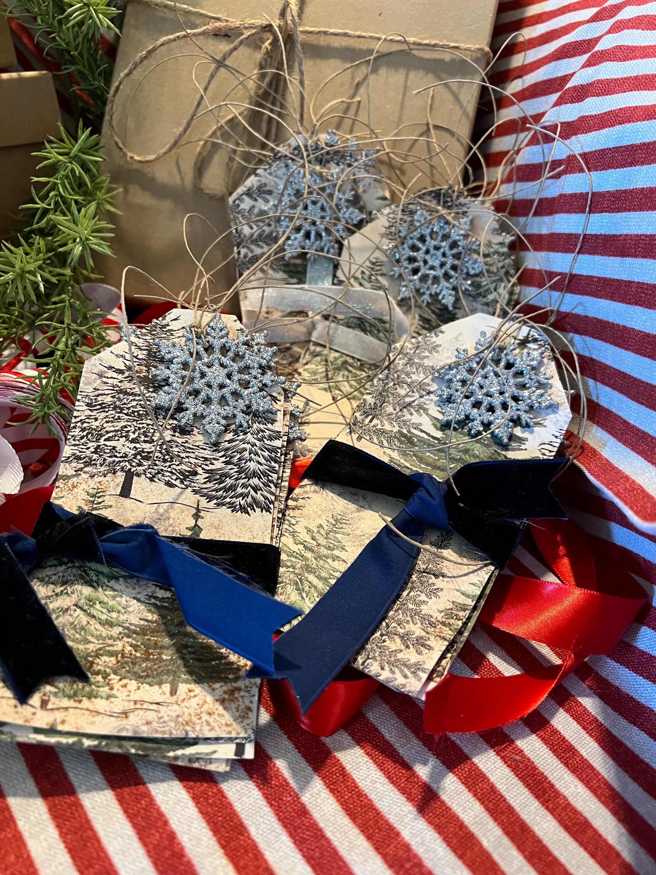 Primitive Christmas Tea Stain Gift Tags. Handmade - Etsy