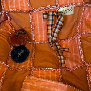 Homespun Fall Rag Quilt. Handmade - Etsy