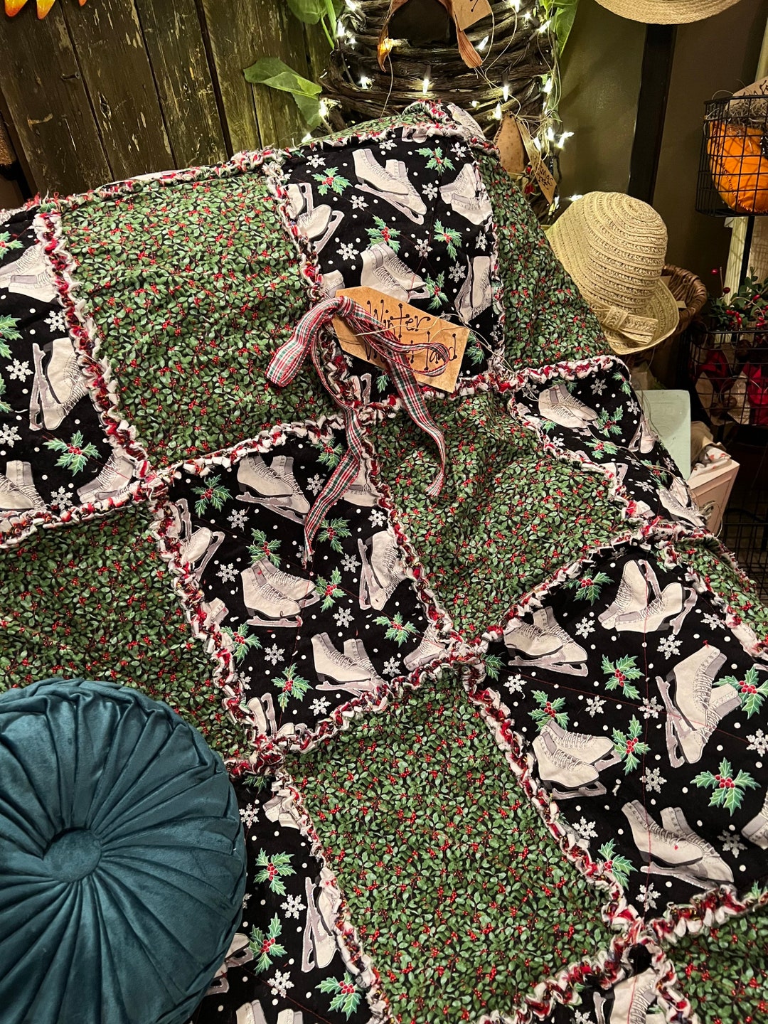 Christmas Rag Quilt/throw. Handmade - Etsy