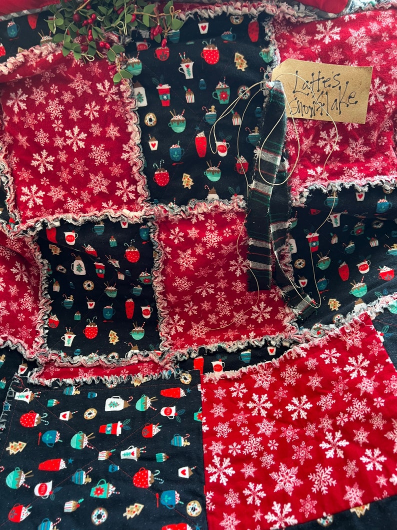 Christmas Rag Quilt/throw. Handmade - Etsy