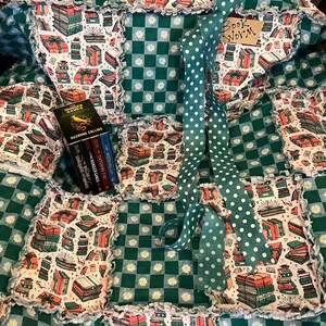 Reading Books Rag Quilt Throw. Handmade - Etsy