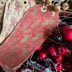Primitive Christmas Tags. Handmade - Etsy