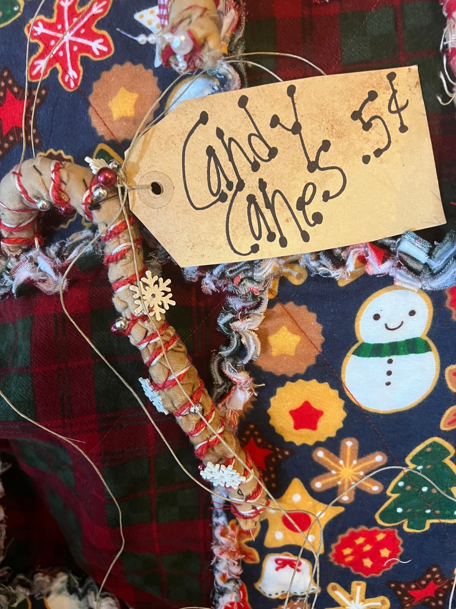 Primitive Candy Cane Bowl Filler/ornaments. Handmade - Etsy