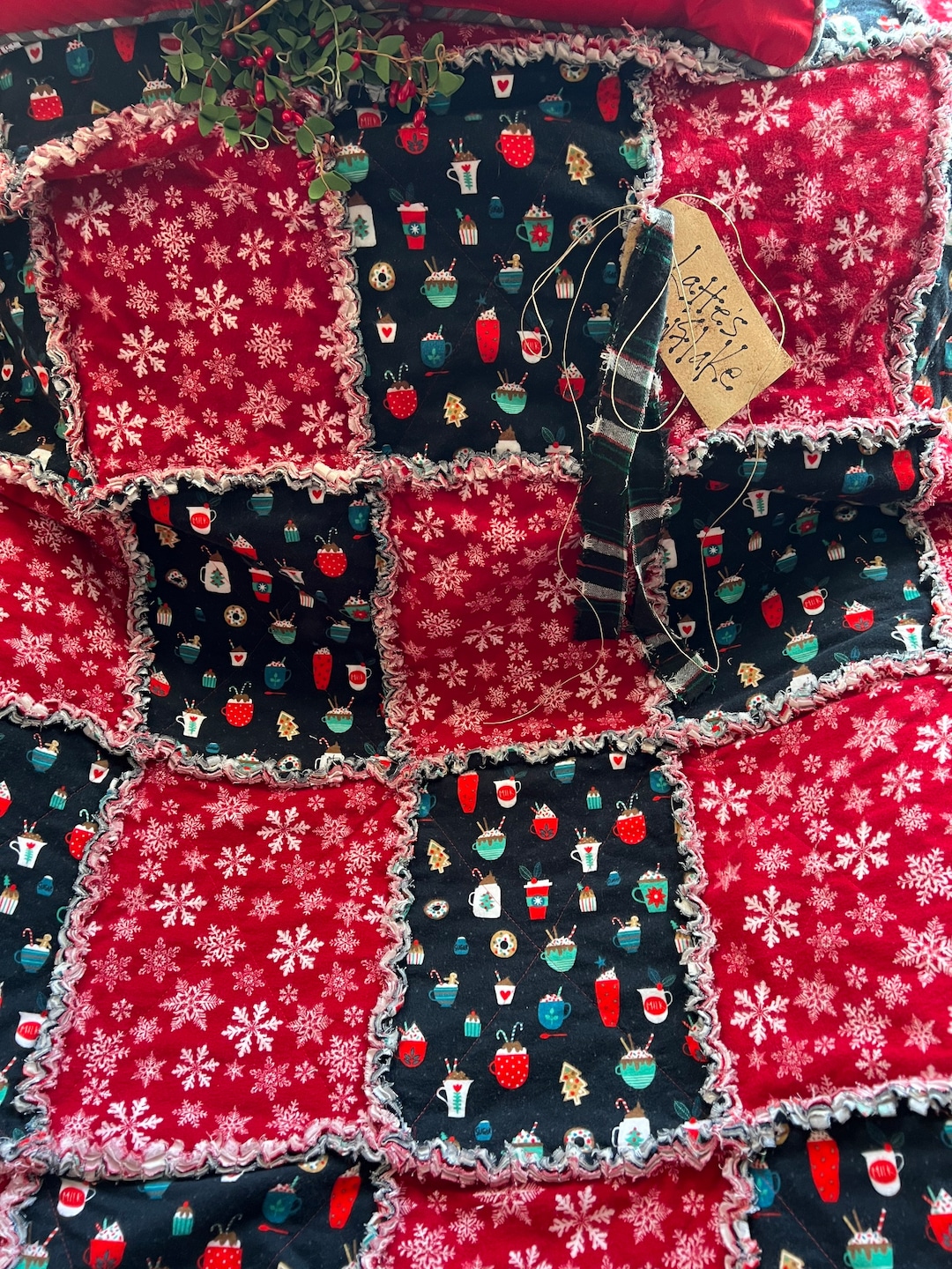 Christmas Rag Quilt/throw. Handmade - Etsy