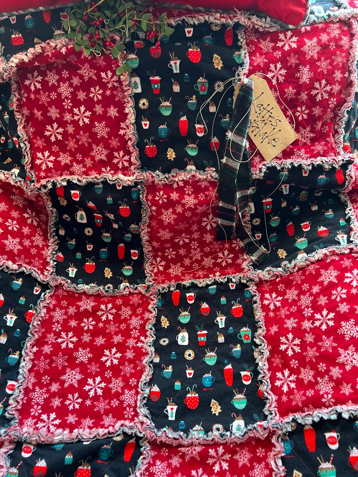 Christmas Rag Quilt/throw. Handmade - Etsy