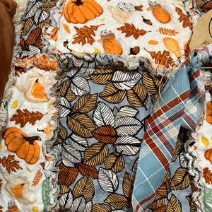 Fall Rag Quilt Throw. Handmade - Etsy