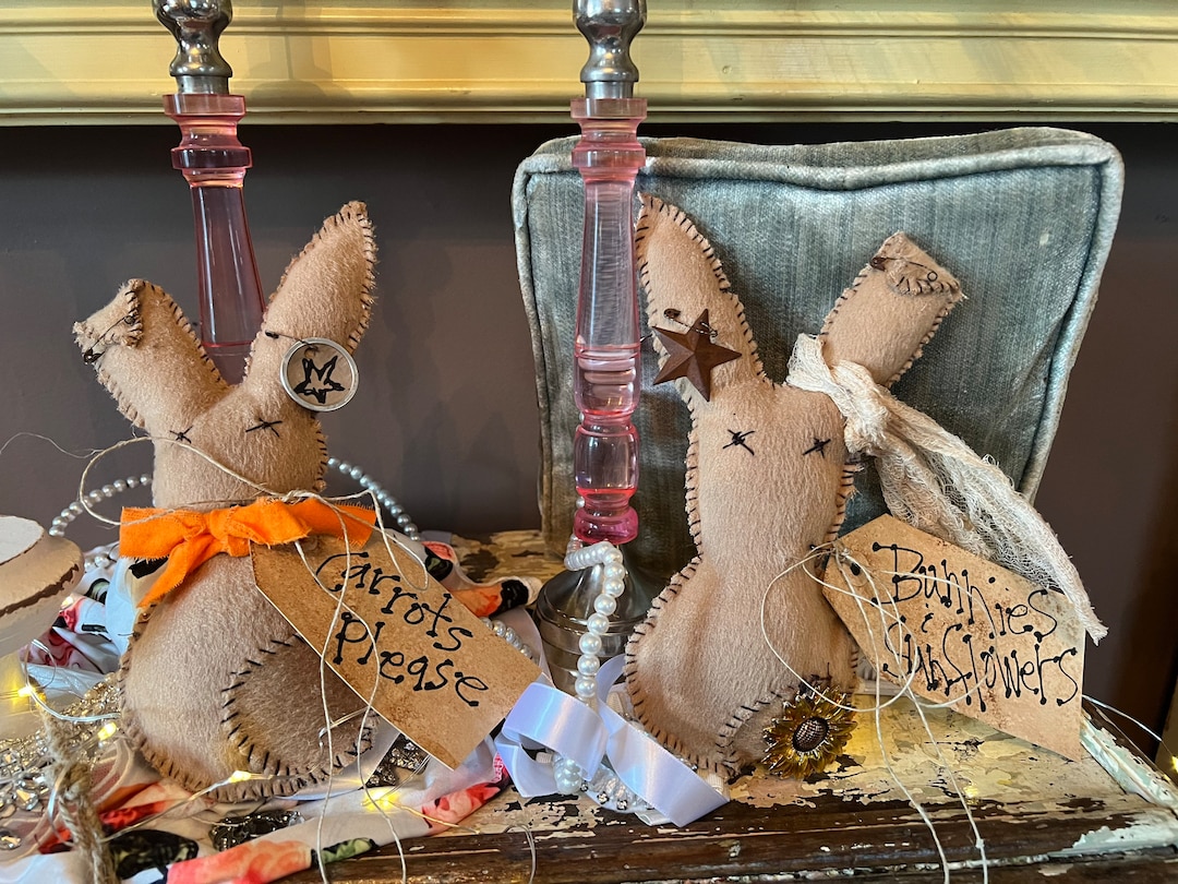 Primitive Bunnies Bowl Fillers. Handmade - Etsy
