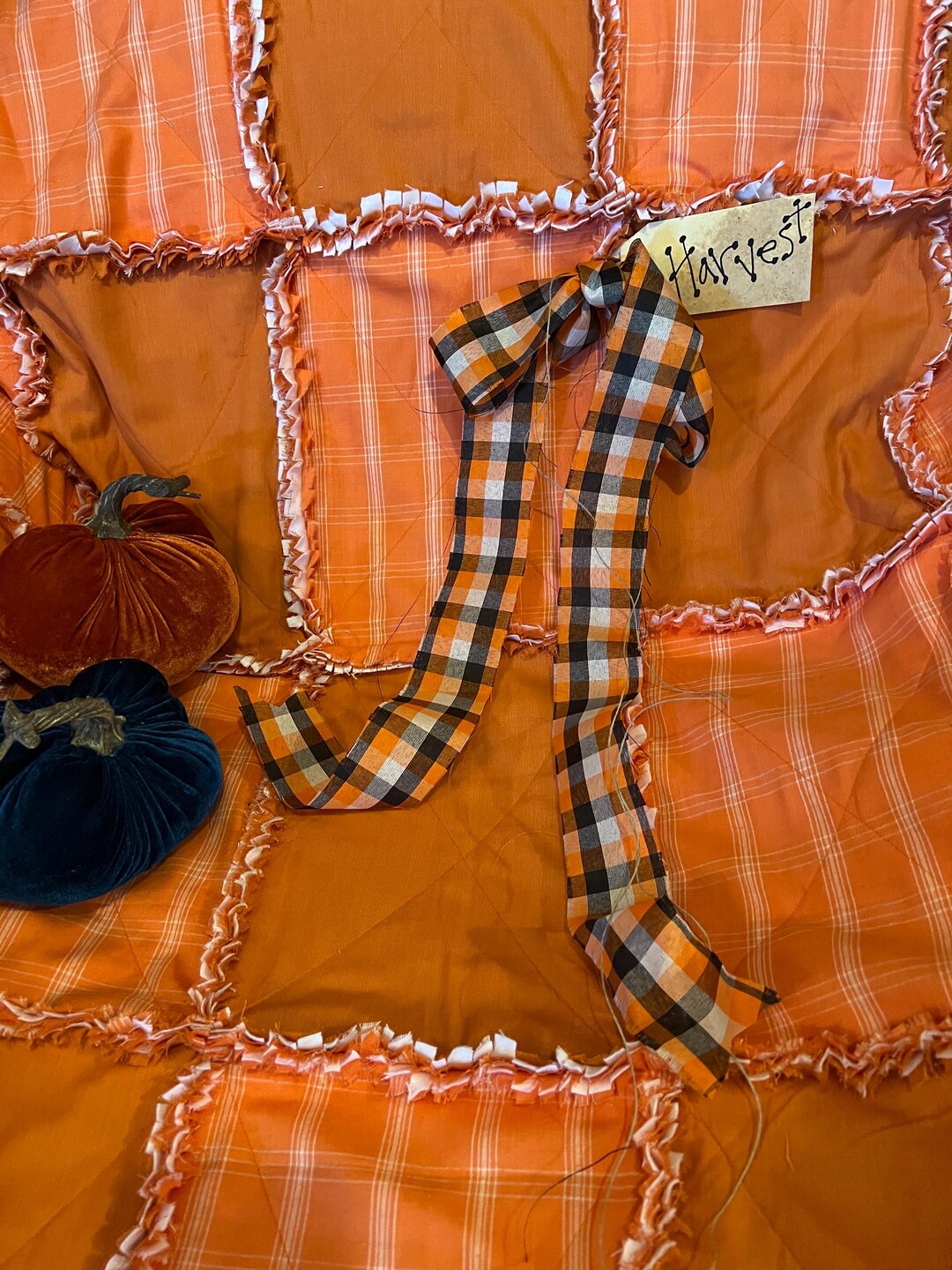 Homespun Fall Rag Quilt. Handmade - Etsy
