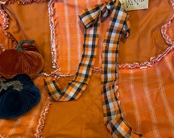 Autumn Leaves and Acorns 2 Rag Quilt, Sofa Throw, Fall Rag Quilt ...