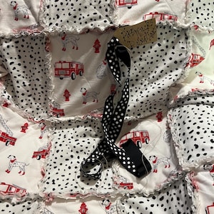 Fire Truck and Dalmatian Rag Quilt Throw. Handmade - Etsy
