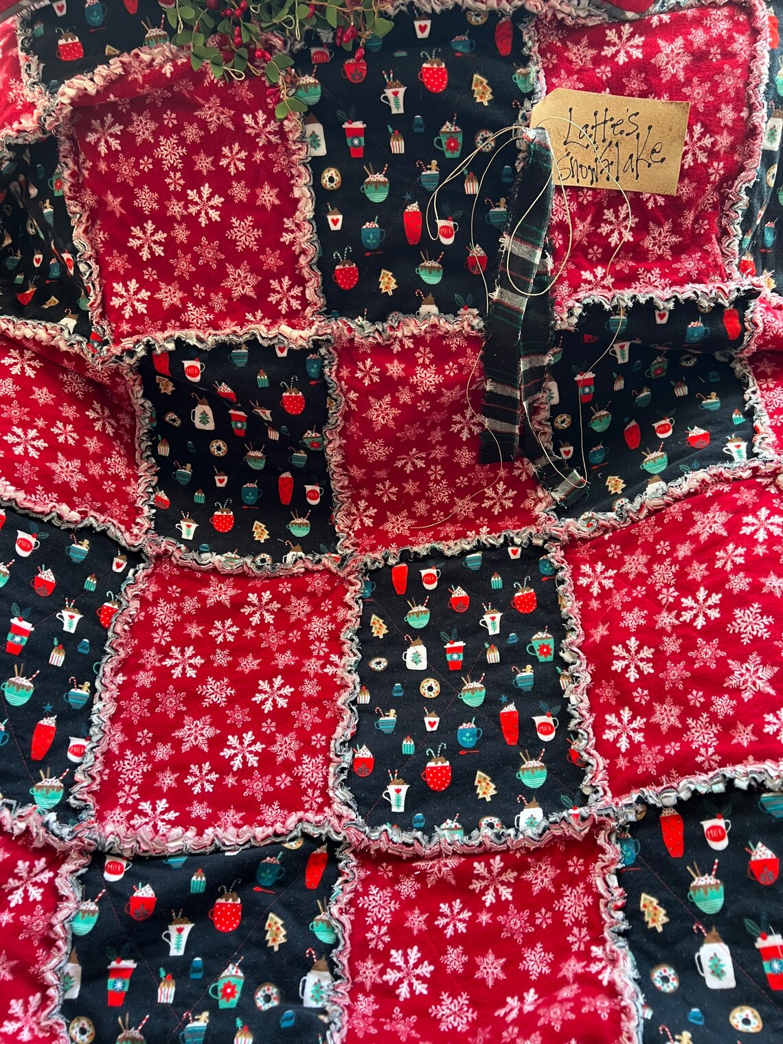 Christmas Rag Quilt/throw. Handmade - Etsy