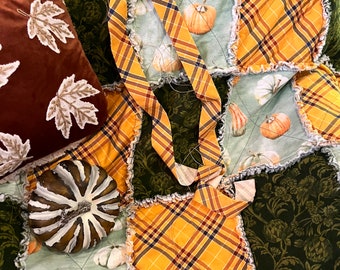 Pumpkin Stars Throw Quilt- Fall Blanket- Couch Throw - Etsy