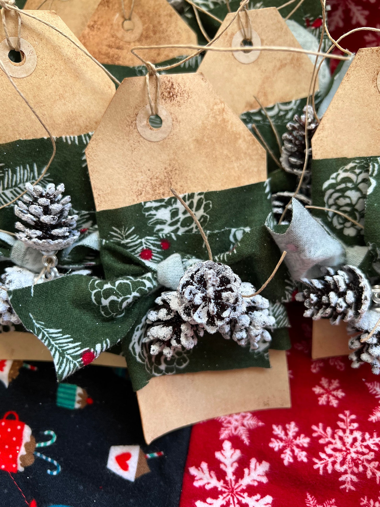 Primitive Christmas Pine Cone Tags/bowl Fillers. Handmade - Etsy