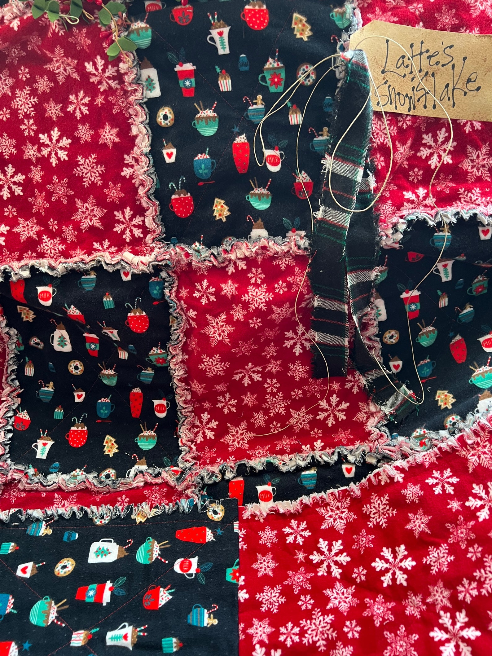 Christmas Rag Quilt/throw. Handmade - Etsy