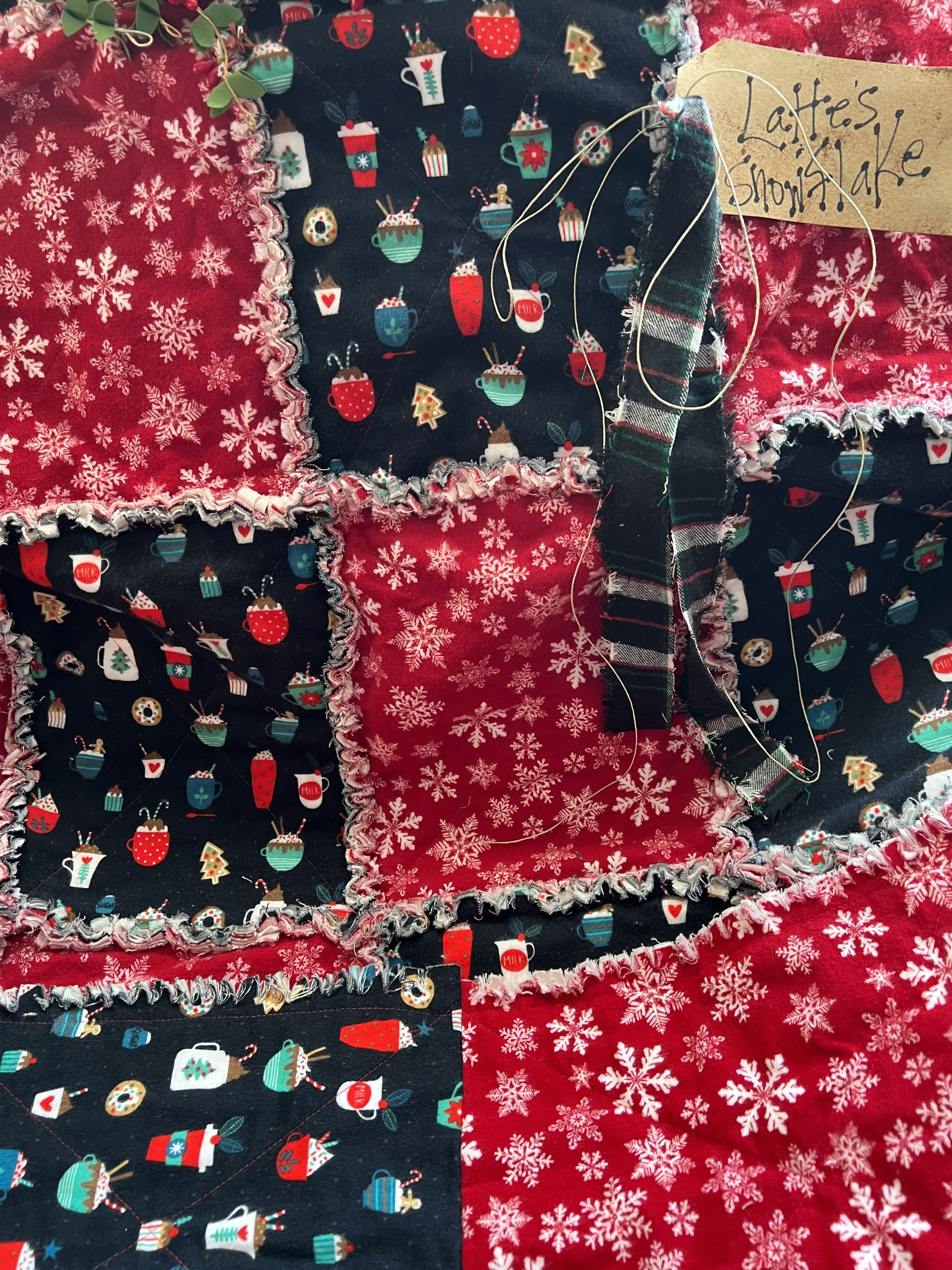 Christmas Rag Quilt/throw. Handmade - Etsy