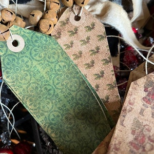 Primitive Christmas Tags. Handmade - Etsy
