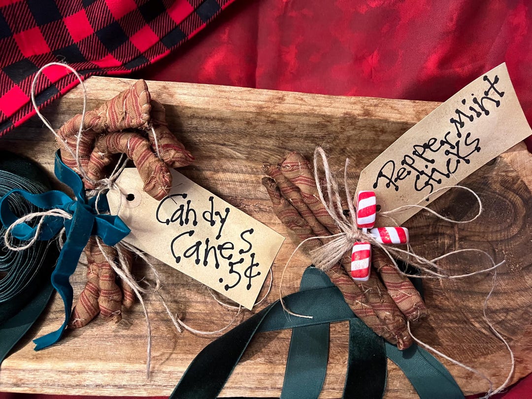 Primitive Candy Canes and Peppermint Sticks. Handmade - Etsy