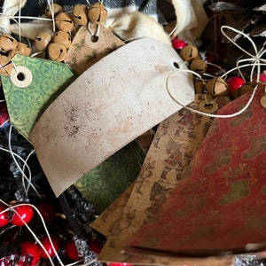 Primitive Christmas Tags. Handmade - Etsy