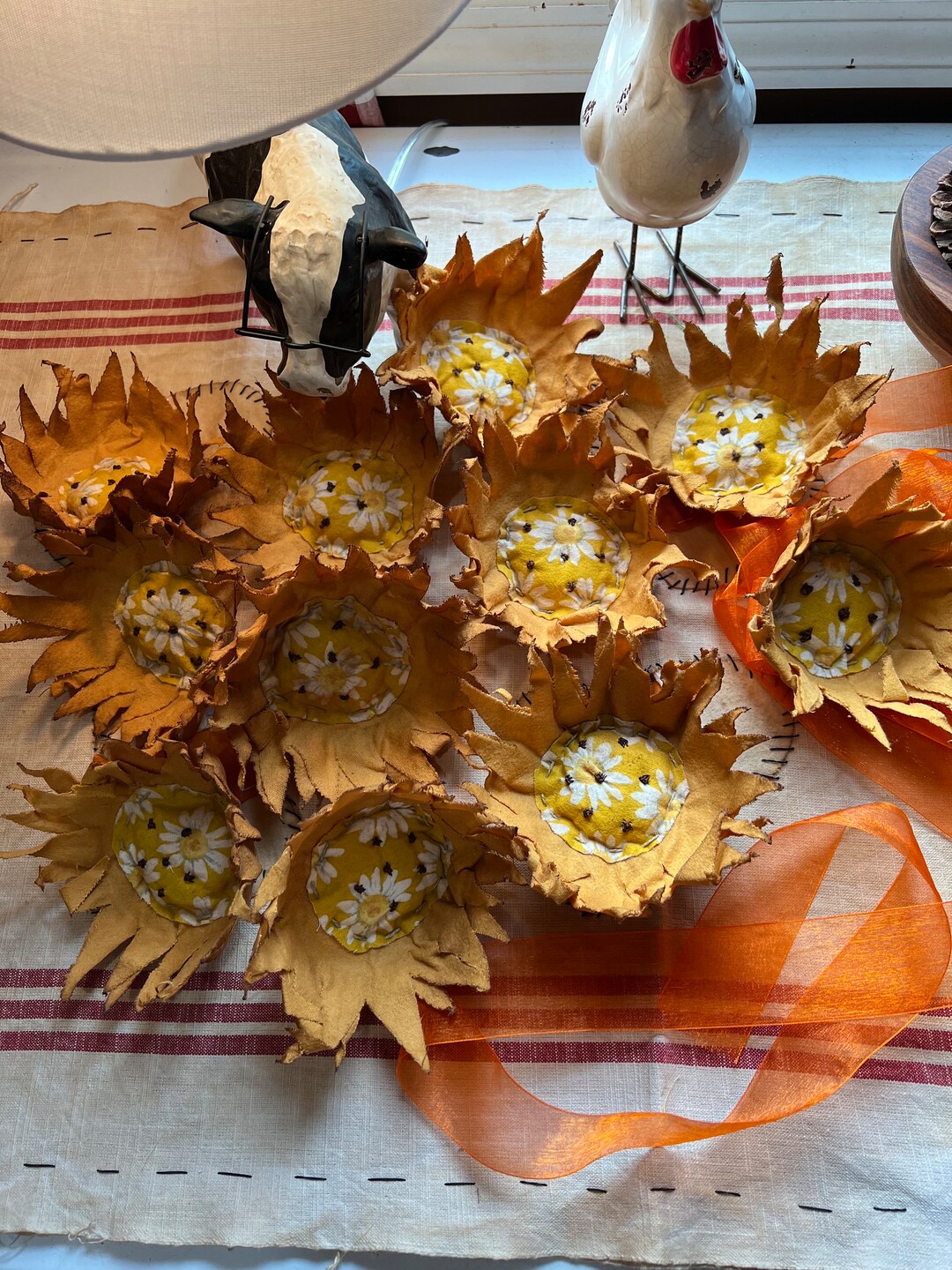 Primitive Sunflowers. Handmade - Etsy