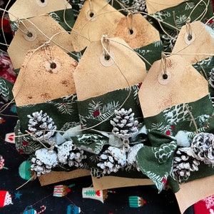 Primitive Christmas Pine Cone Tags/bowl Fillers. Handmade - Etsy