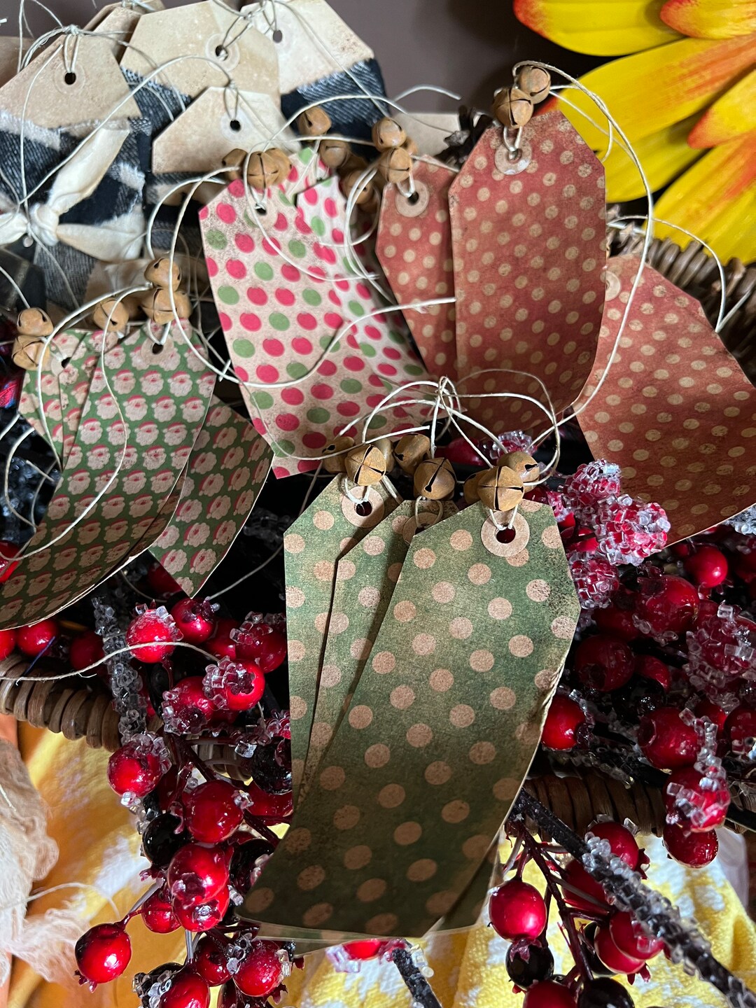 Primitive Christmas Tags. Handmade - Etsy