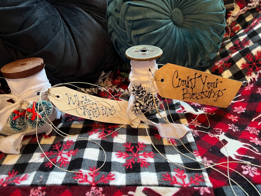 Christmas Wooden Spools Accents. Handmade - Etsy