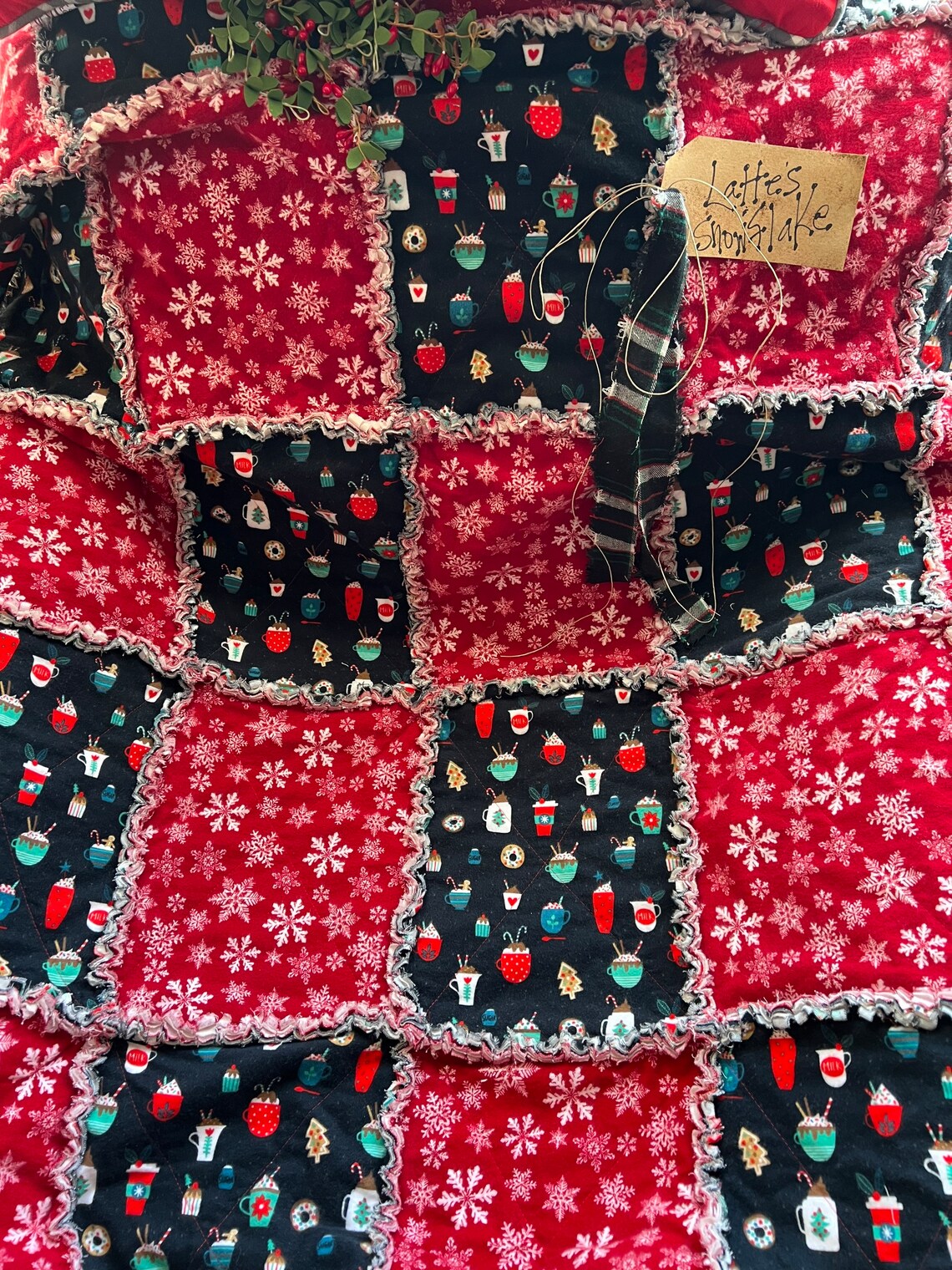Christmas Rag Quilt/throw. Handmade - Etsy