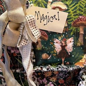 Fairies and Mushroom Rag Quilt Throw. Handmade - Etsy
