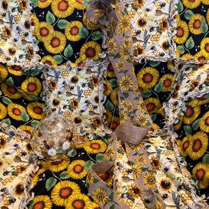 Sunflower and Honey Bee Rag Quilt. Handmade - Etsy