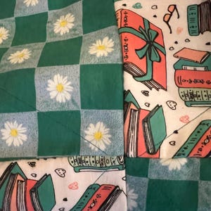 Reading Books Rag Quilt Throw. Handmade - Etsy