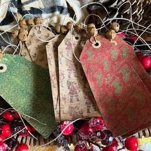 Primitive Christmas Tags. Handmade - Etsy